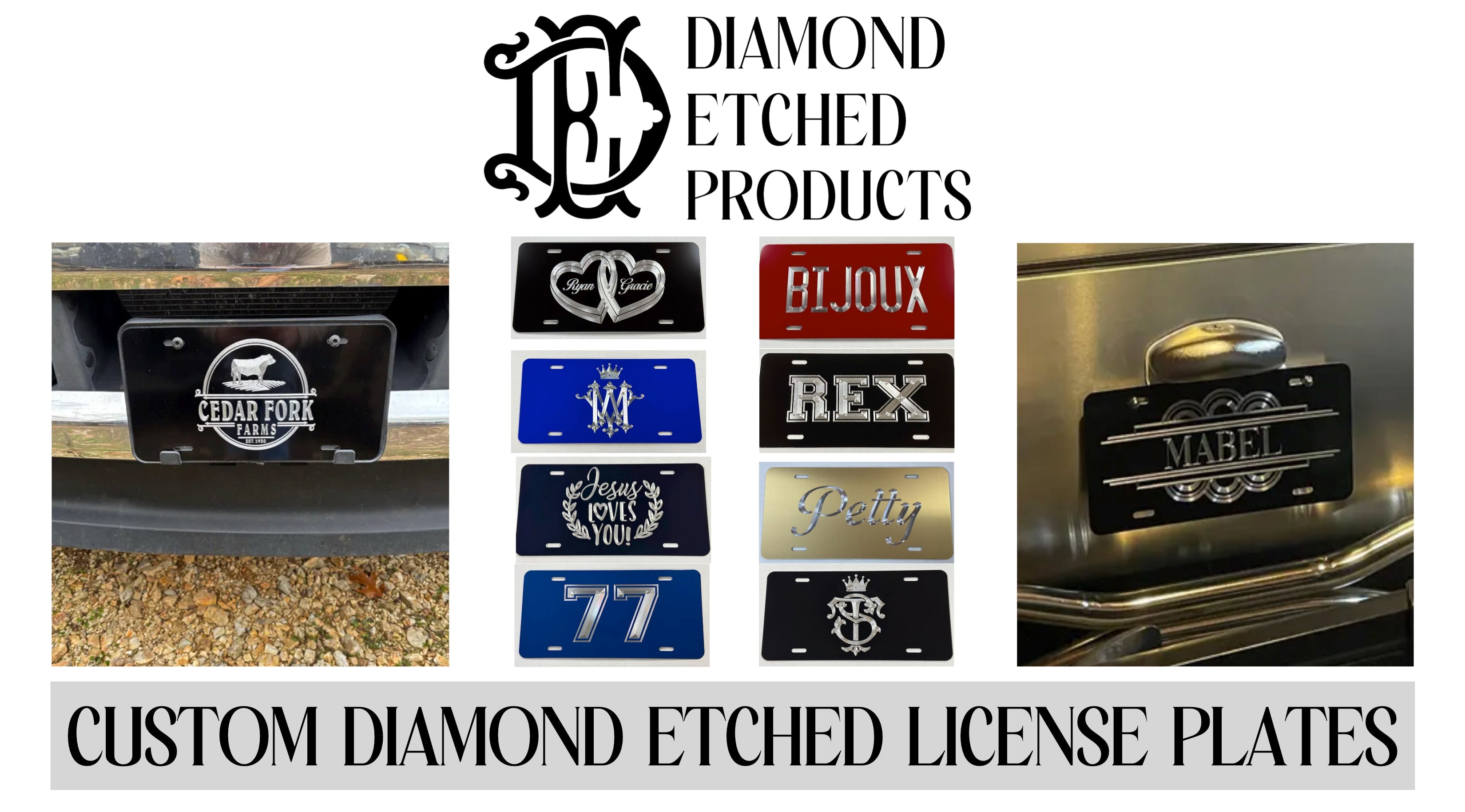 License Plates - Custom – Diamond Etched Products